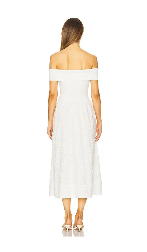 Astr The Label Mixed Media Off-shoulder Dress