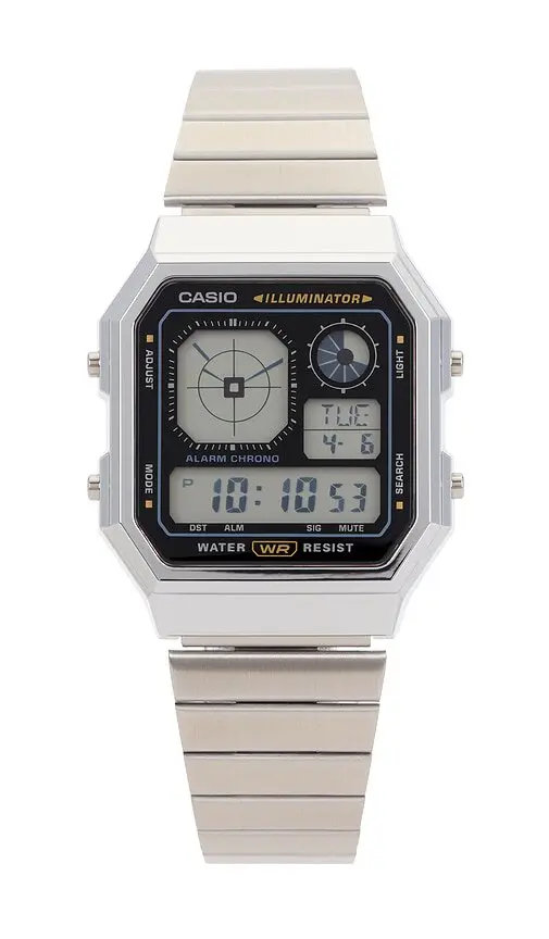 Casio A130 Series Watch - Metal Silver & Black