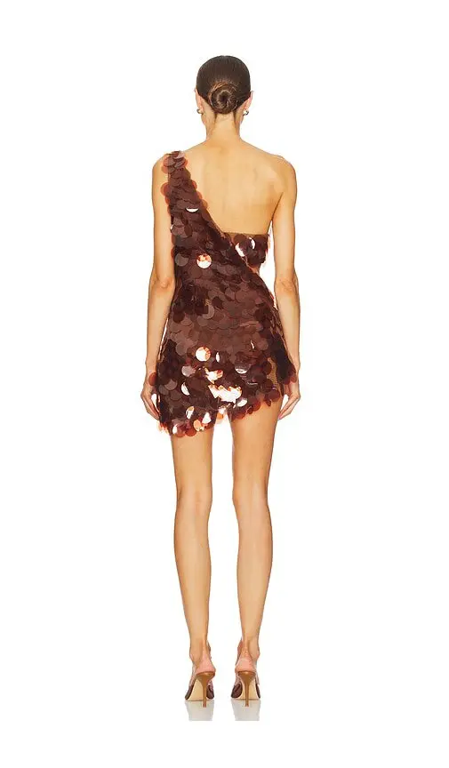 The Dolls House Gia Drape Mini Dress In Brown - 10% Off | Editorialist