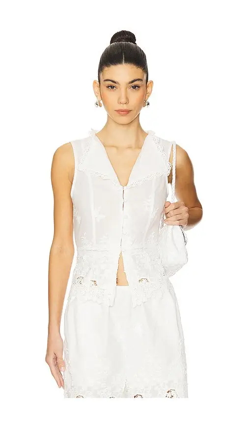 WeWoreWhat Lace Button-up Top