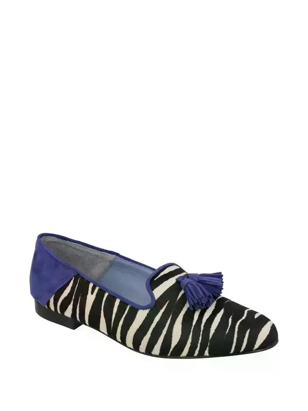 BIRD&CO Blue Bird Shoes Zebra-print Loafers