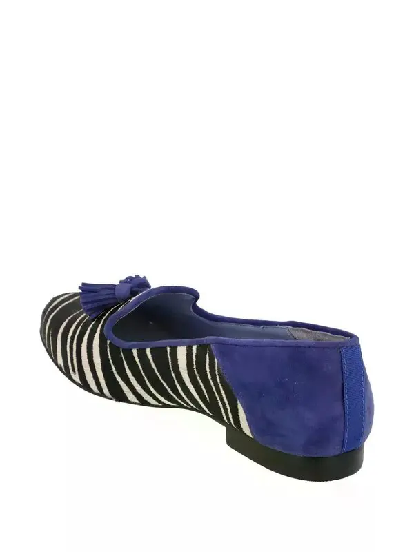 BIRD&CO Blue Bird Shoes Zebra-print Loafers