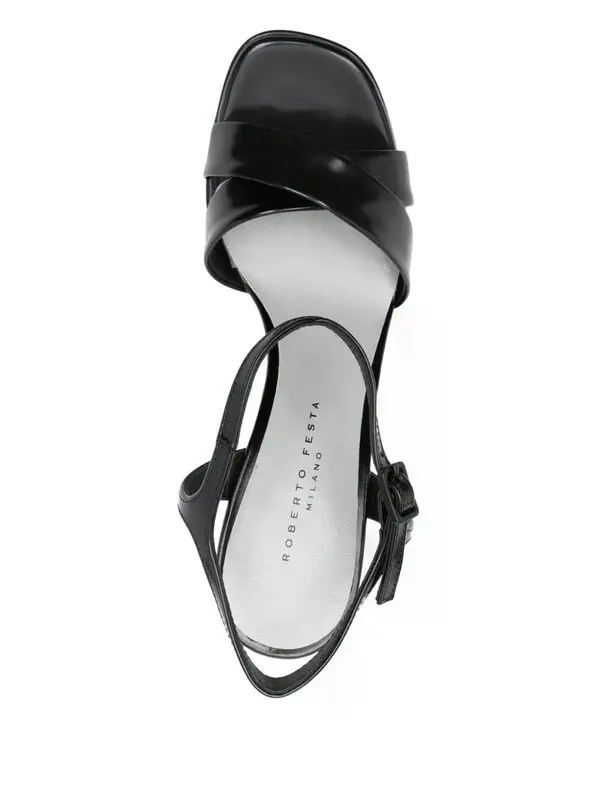Roberto Festa Stella Leather Heeled Sandals - Black
