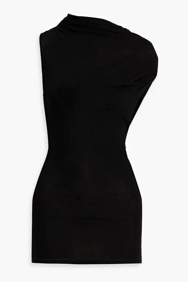 Helmut Lang Knotted Lyocell-blend Jersey Top - Black