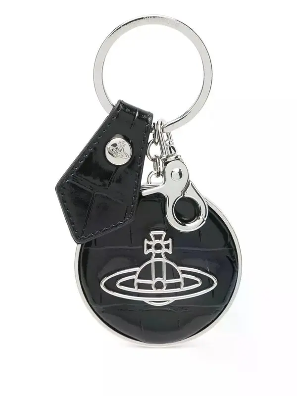 VIVIENNE WESTWOOD Orb-appliqué Keyring - Black