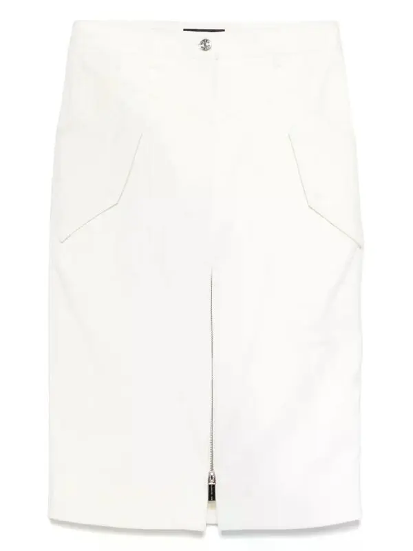 Barbara Bui Gabardine Midi Skirt - White