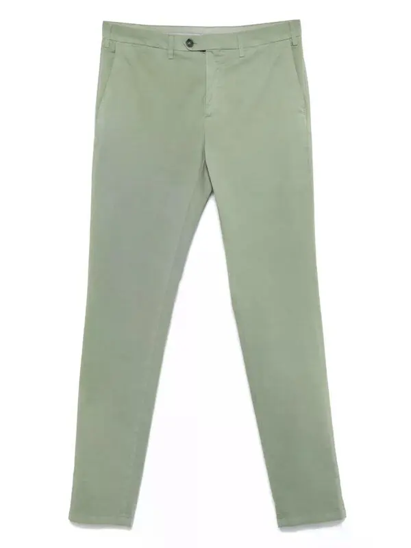 Canali Stretch-cotton Chinos - Green