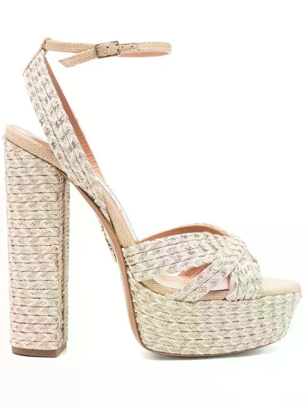AQUAZZURA Braided Heeled Sandals - Neutrals
