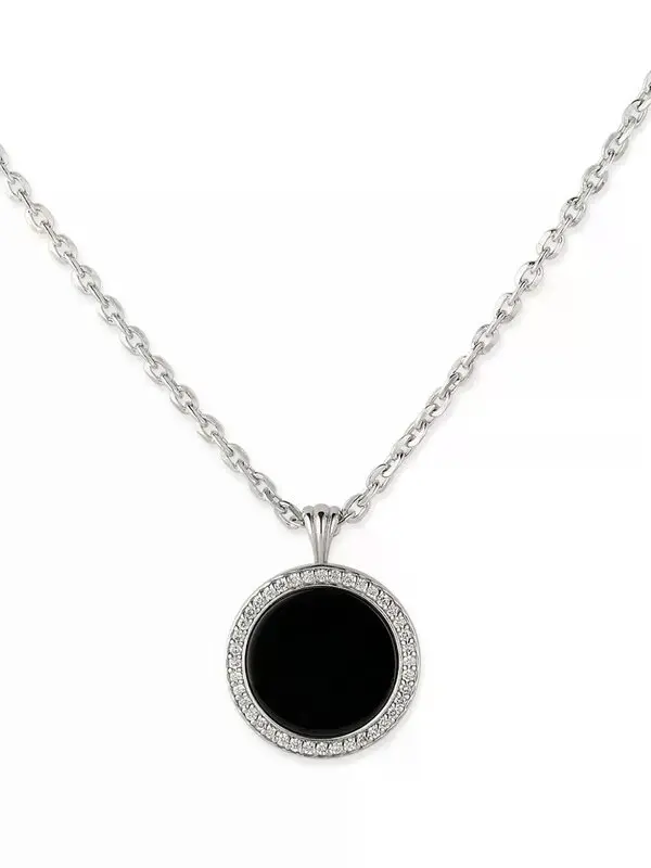 Emanuele Bicocchi Onyx And Diamond Pendant Necklace - Silver