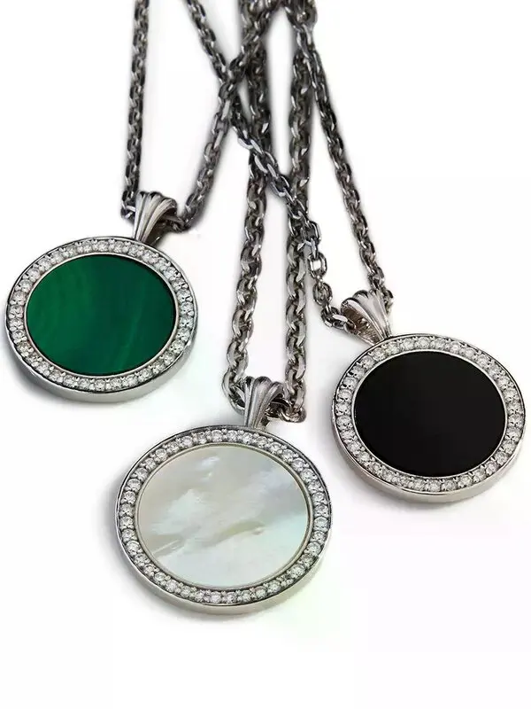Emanuele Bicocchi Onyx And Diamond Pendant Necklace