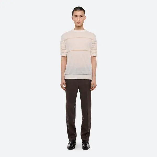 Helmut Lang Sheer Stripe Tee - Ivory