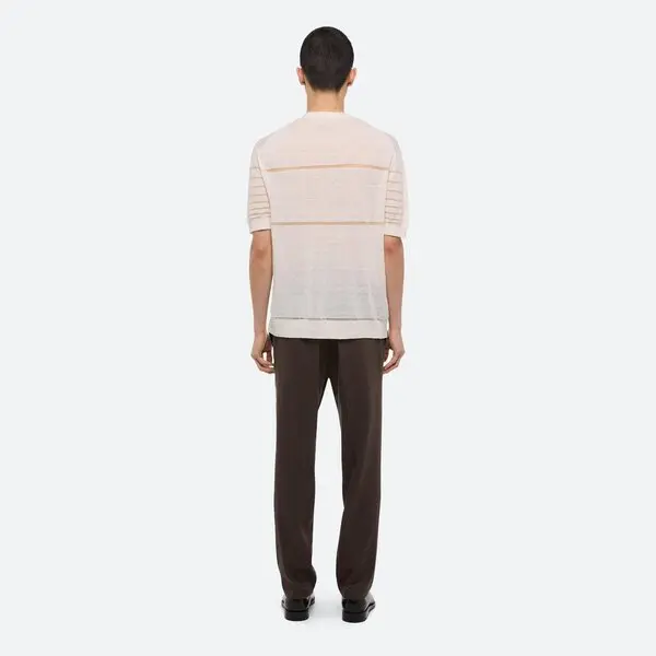Helmut Lang Sheer Stripe Tee - Ivory