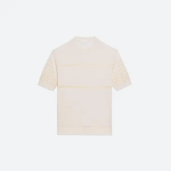 Helmut Lang Sheer Stripe Tee - Ivory