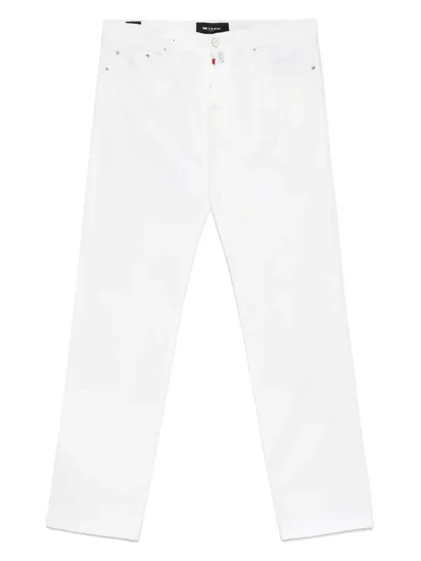 Kiton Logo-patch Trousers - White