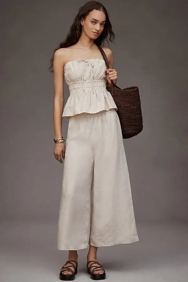 THE SOMERSET COLLECTION BY ANTHROPOLOGIE The Somerset Collection Strapless Blouse - Camel Hint