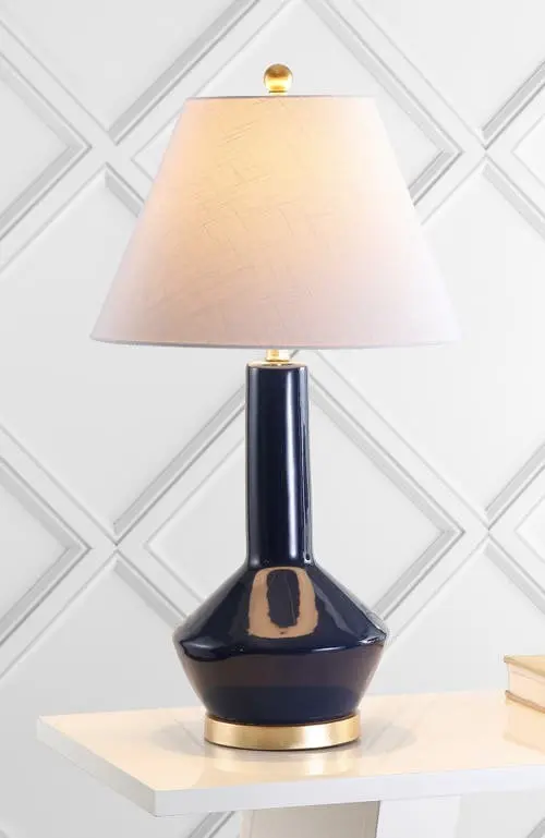JONATHAN Y Copenhagen 29" Ceramic/metal Led Table Lamp - Navy