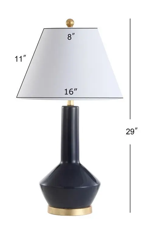 JONATHAN Y Copenhagen 29" Ceramic/metal Led Table Lamp - Navy