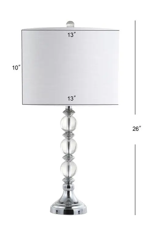 JONATHAN Y Paul 26" Crystal/metal Led Table Lamp