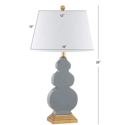 JONATHAN Y Carter 29" Ceramic/resin Led Table Lamp - Gray/gold