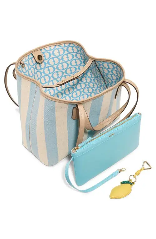 Aldo Canvas Tote With Lemon Charm - Light Blue
