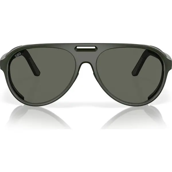 COSTA DEL MAR 59mm Polarized Pilot Sunglasses - Matte Olive/ Gray