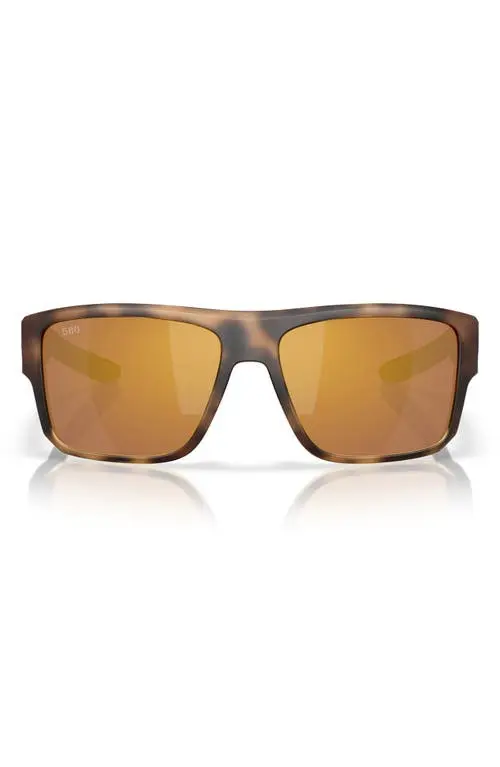 COSTA DEL MAR Taxman 59mm Polarized Square Sunglasses - Matte Tortoise/ Gold
