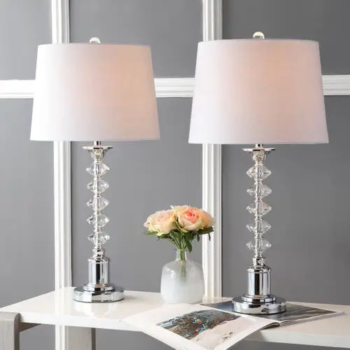 JONATHAN Y Kinsley 28" Crystal Led Table Lamp