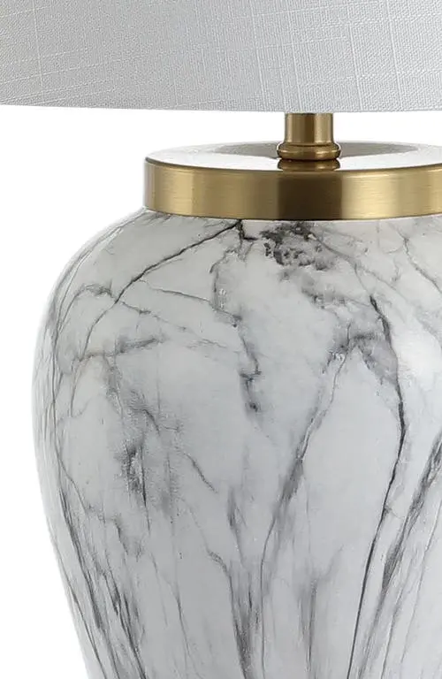 JONATHAN Y Prague 28" Ceramic Marble Led Table Lamp