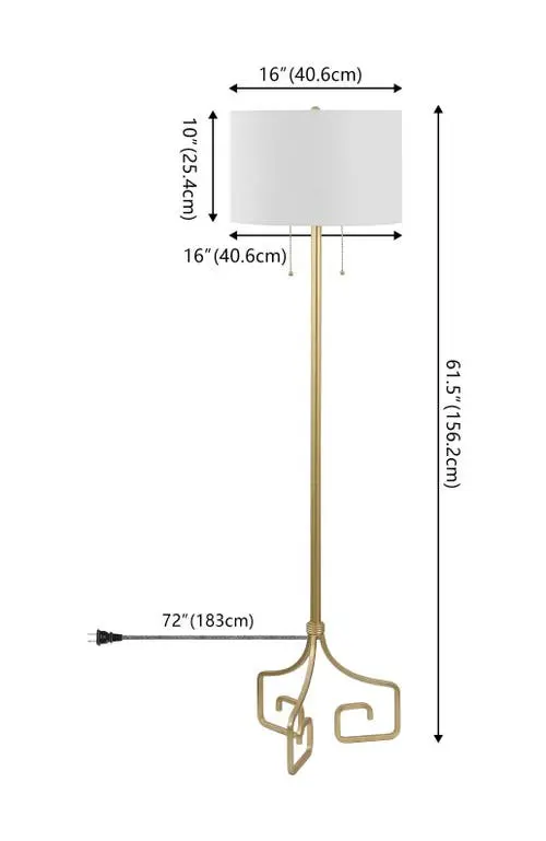 JONATHAN Y Newman 61.5" Transitional Glam Metal Led Floor Lamp