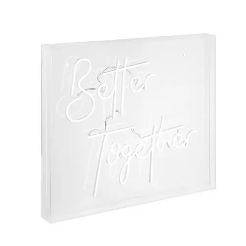 JONATHAN Y Better Together 23.63" X 20" Contemporary Glam Acrylic Box Usb Operated Led Neon Light - White