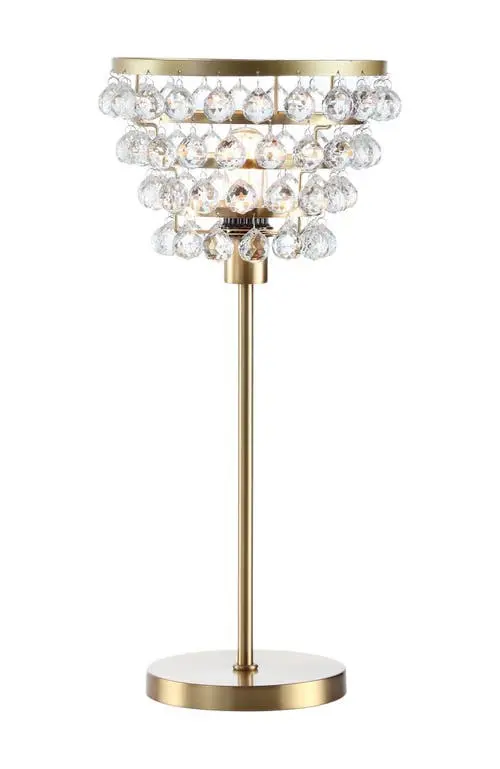 JONATHAN Y Buckingham 25" Crystal/metal Table Lamp - Brass Gold