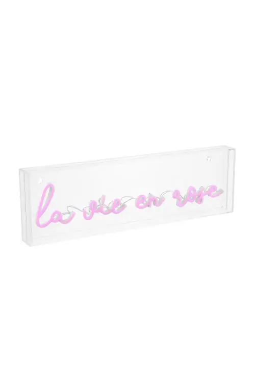 JONATHAN Y La Vie En Rose 20" X 6" Contemporary Glam Acrylic Box Usb Operated Led Neon Light - Pink