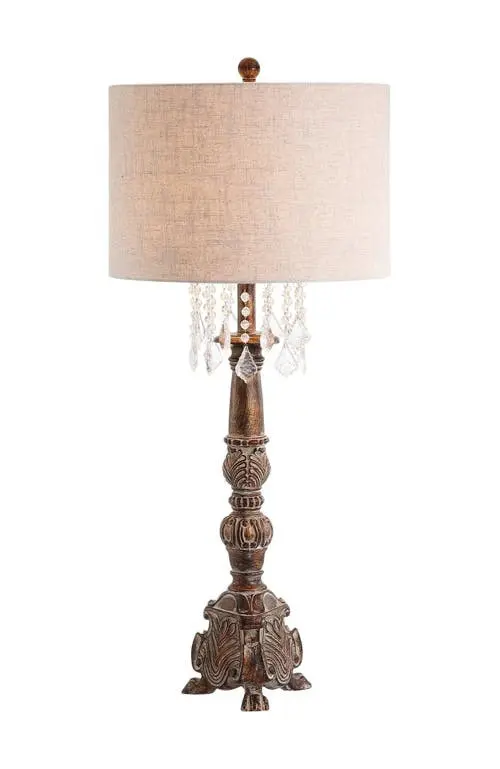 JONATHAN Y Carlisle 33.5" Resin/acrylic Led Table Lamp - Antique Brown