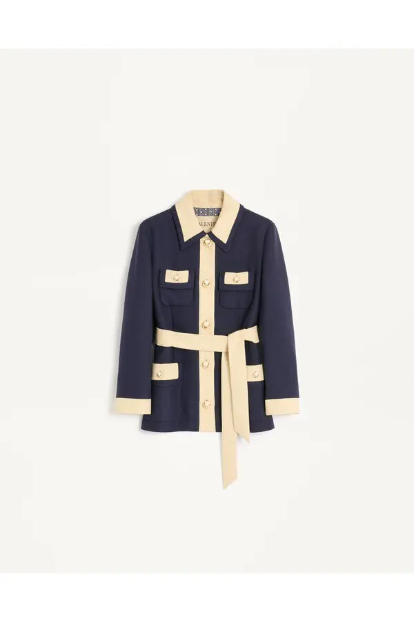 Valentino Garavani Pea Coat With Integrated Belt - Natural