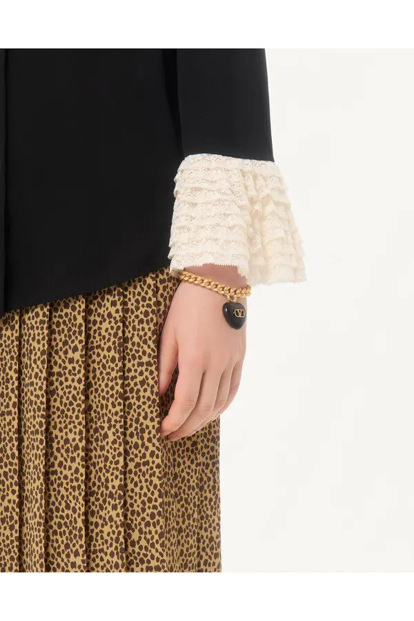 Valentino Garavani Coeur Royal Metal And Enamel Bracelet - Black