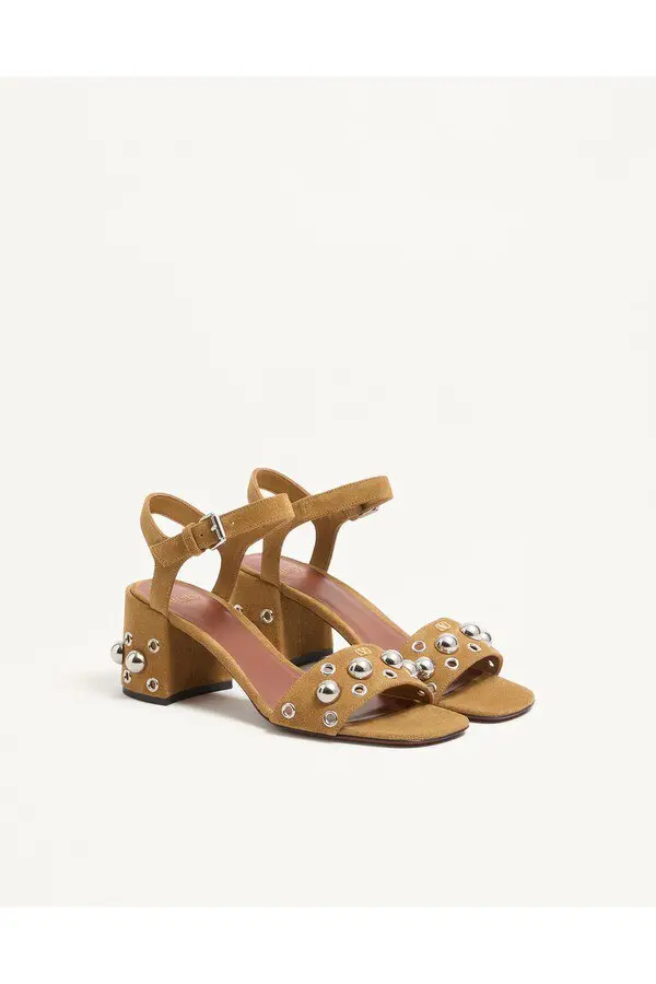 Valentino Garavani Nellcôte Leather Sandals - Natural