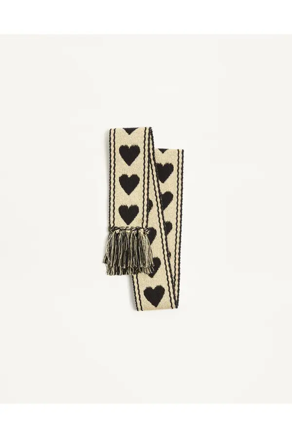 Valentino Garavani Antibes Cotton Scarf With Fringe - Black