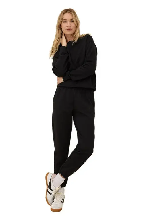 PACT Organic Brushed Fleece Crew Sweatshirt - Black