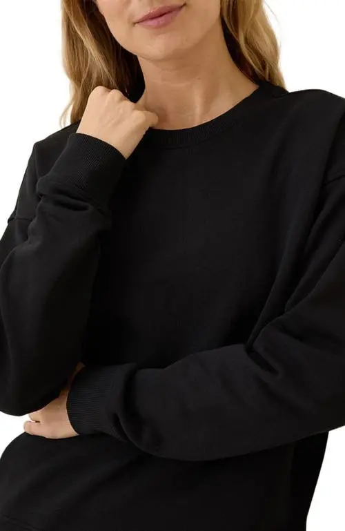 PACT Organic Brushed Fleece Crew Sweatshirt - Black