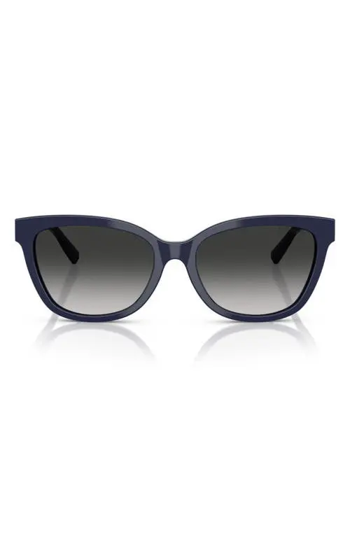 Tiffany & Co. 55mm Cat Eye Sunglasses - Solid Dark Blu/grey Gradient