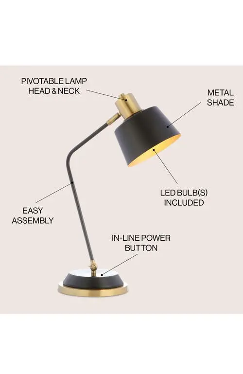 JONATHAN Y Rochelle 23" Metal Led Task Lamp