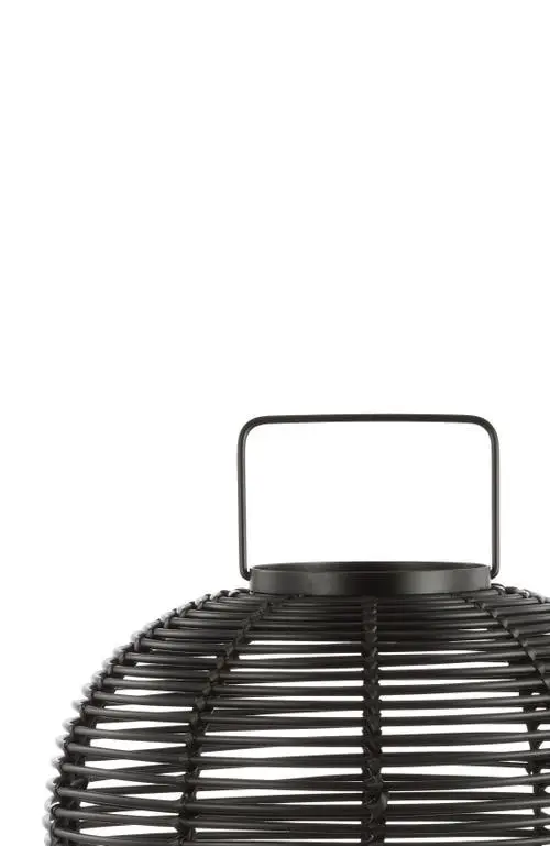 JONATHAN Y Kandella 26.7" Outdoor Woven Oval Asian Led Lantern