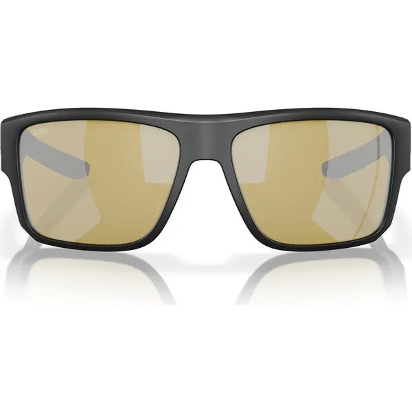 COSTA DEL MAR Taxman 59mm Polarized Square Sunglasses - Black/ Sunrise Silver