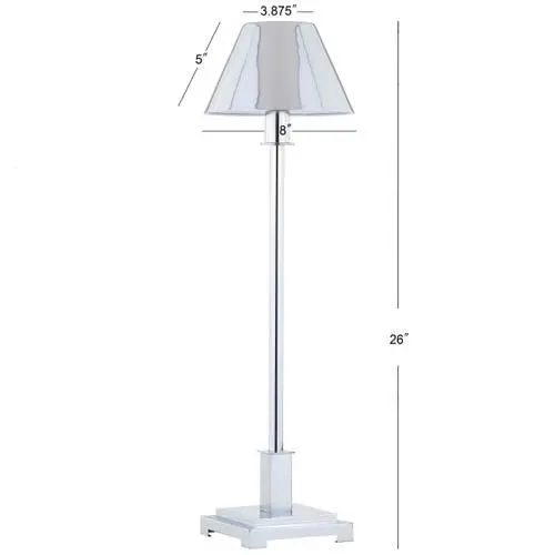 JONATHAN Y Roxy 26" Metal Shade Led Table Lamp - Chrome