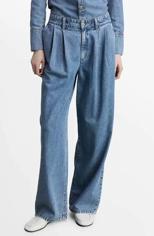 Mango Pleated High-waist Wide-leg Jeans
