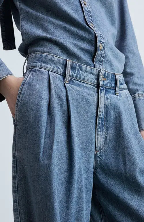 Mango Pleated High-waist Wide-leg Jeans