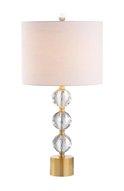 JONATHAN Y Ashley 25.25" Crystal Led Table Lamp - Clear/brass Gold