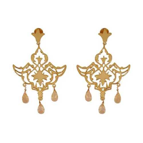 DHWANI BANSAL Mir Citrine Drop Earrings
