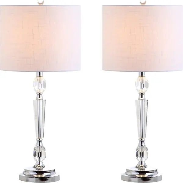 JONATHAN Y Victoria 27" Crystal Led Table Lamp - Clear