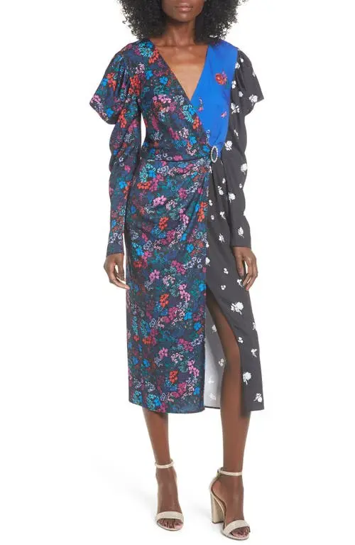 Topshop Grand Estate Mix Midi Dress